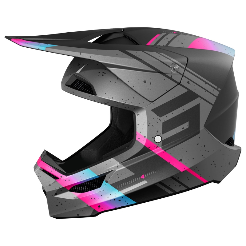 Casco de motocross Shot Furious Mirage azul-rosa | Motozem.es